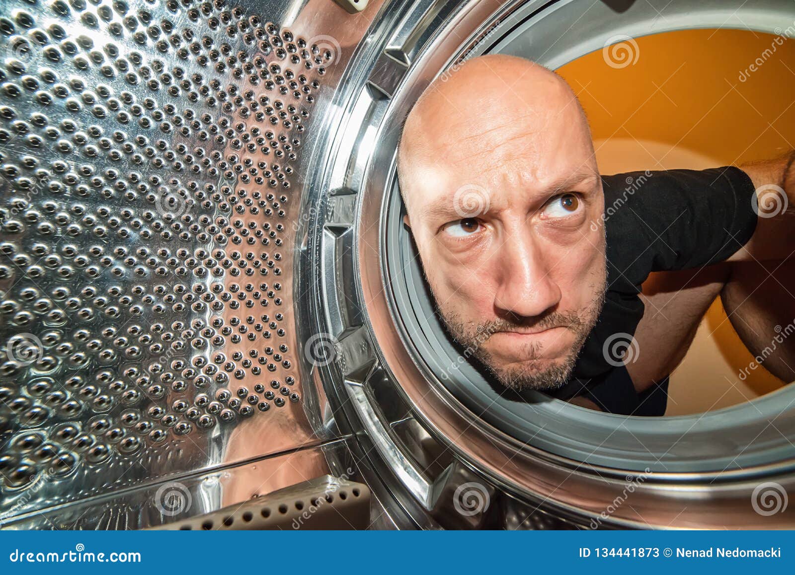 Portrait Of Man View From Washing Machine Inside What Is That Thing