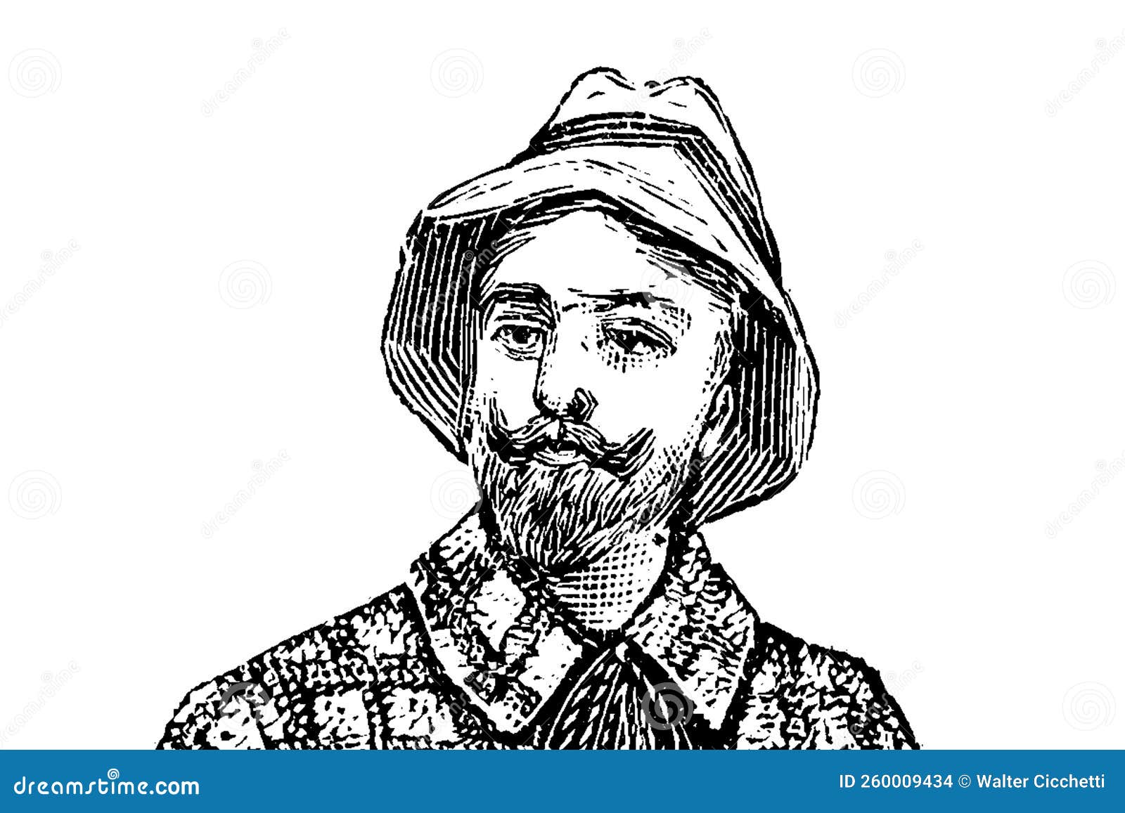 Portrait of a Man - Vintage Illustration Stock Illustration ...