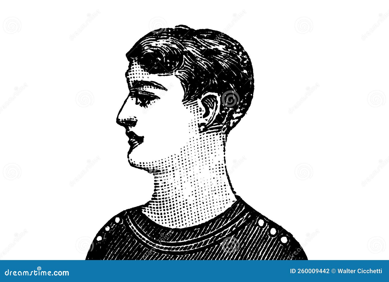 Portrait of a Man - Vintage Illustration Stock Illustration ...