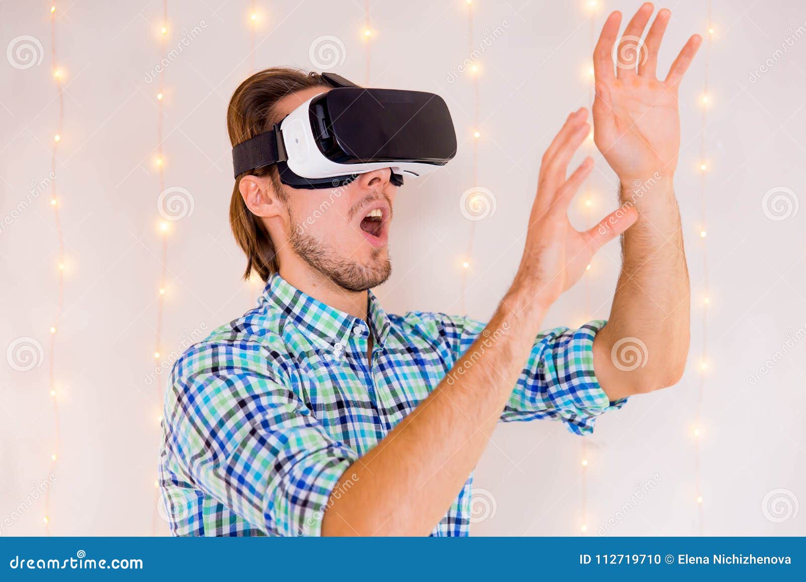 Man in vr headset stock photo. Image of futuristic, male - 112719710