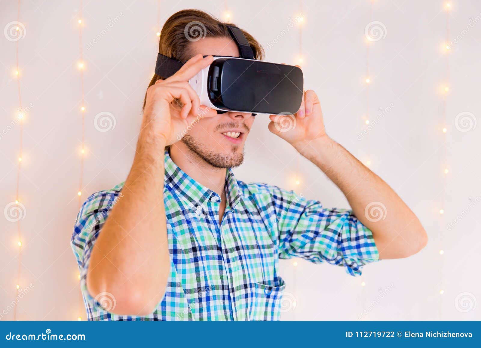 Man in vr headset stock photo. Image of entertainment - 112719722