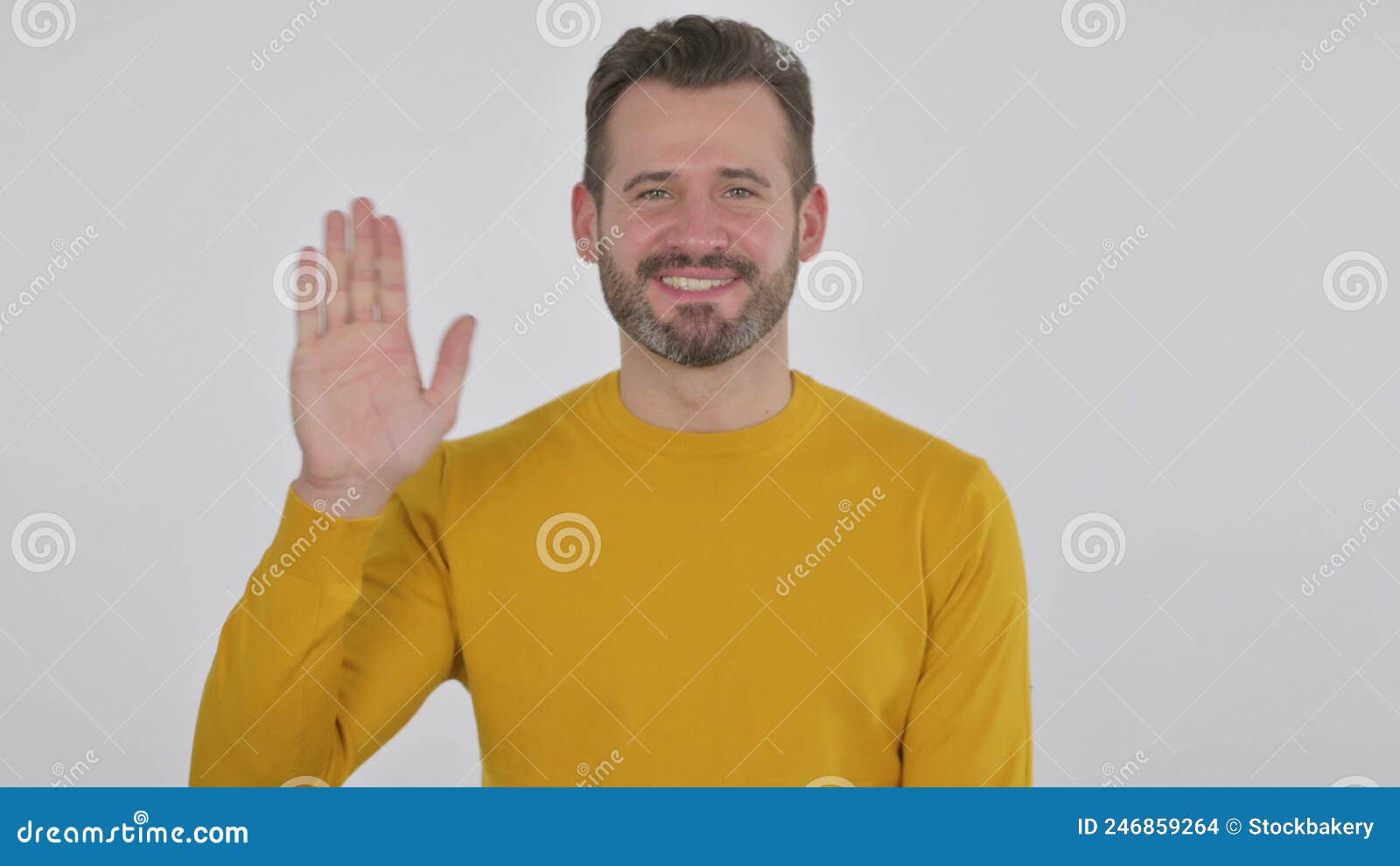 Portrait of Middle Aged Man Waving, Welcoming Stock Footage - Video of ...