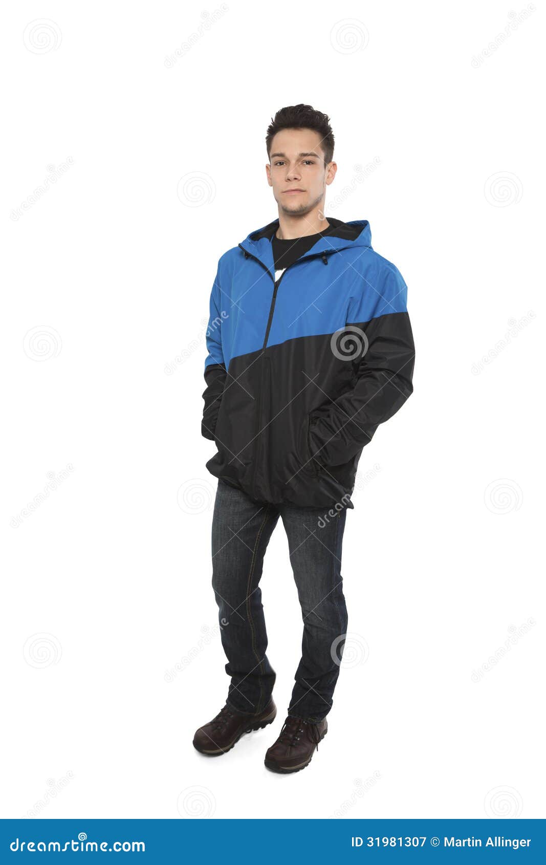 Portrait of Man Wearing Windcheater Stock Image - Image of pose ...