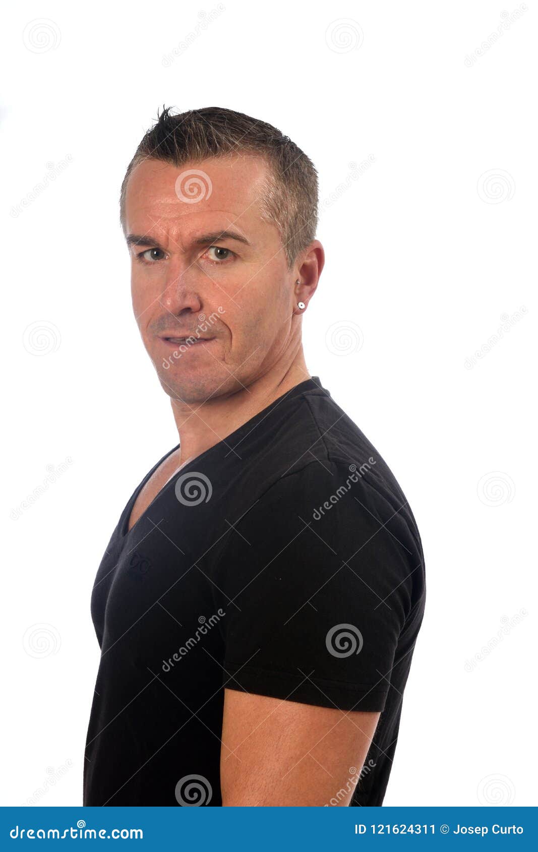 Portrait of a Man on White Background Stock Image - Image of positive ...