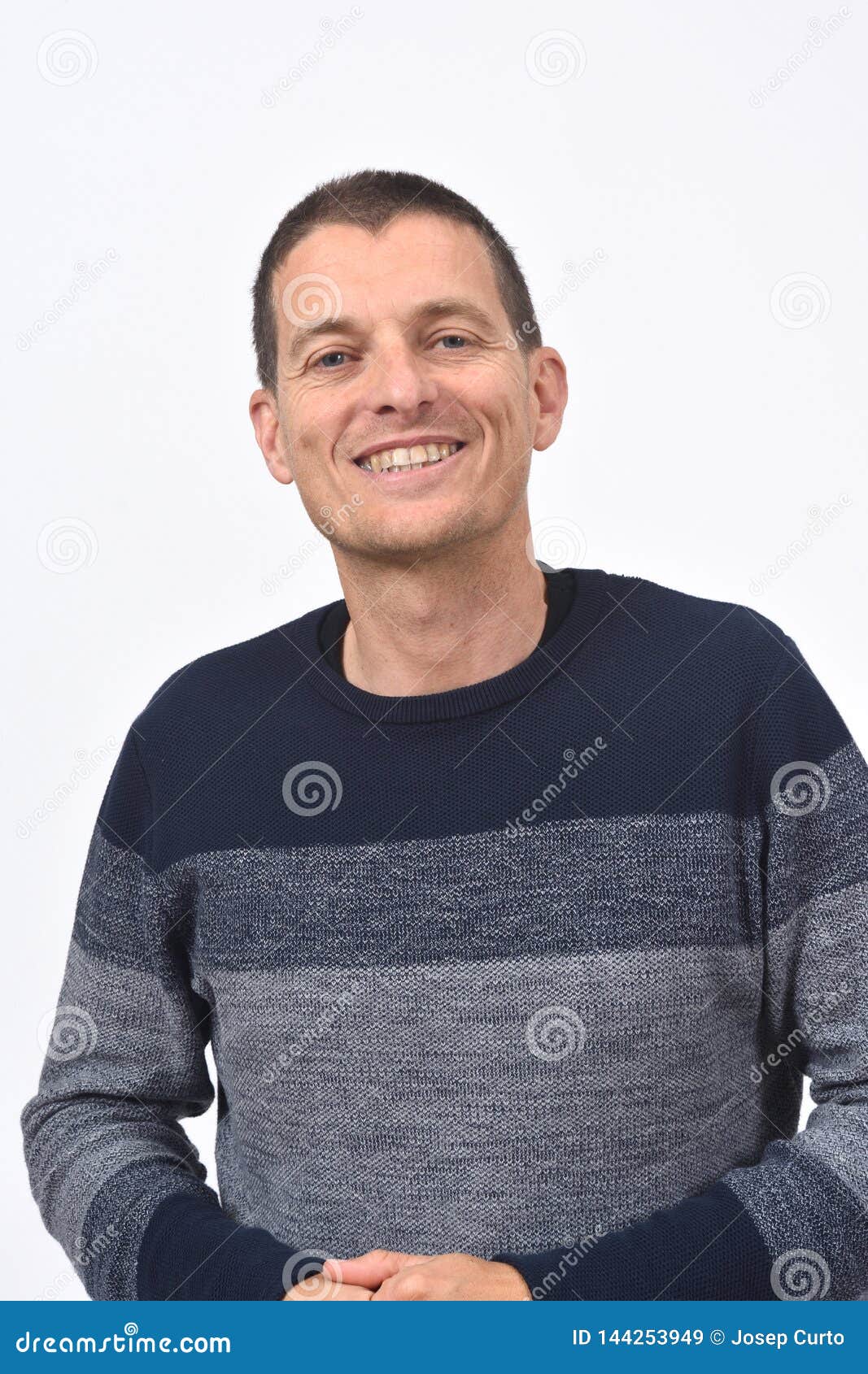 Portrait of Man on White Background Stock Image - Image of background ...