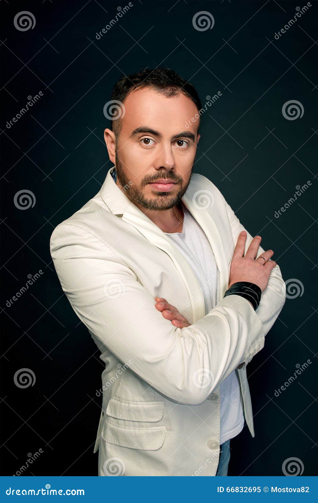 Portrait of Man in White Suits Stock Image - Image of background, white ...