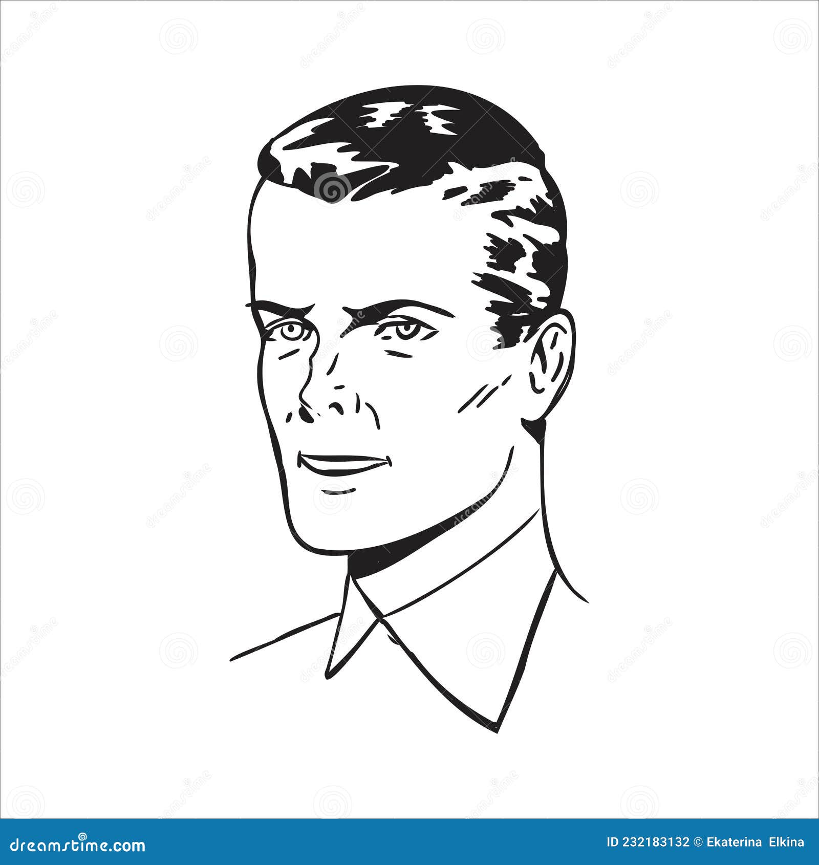 Portrait Man Winking at Camera. Easy Editable Layered Vector ...