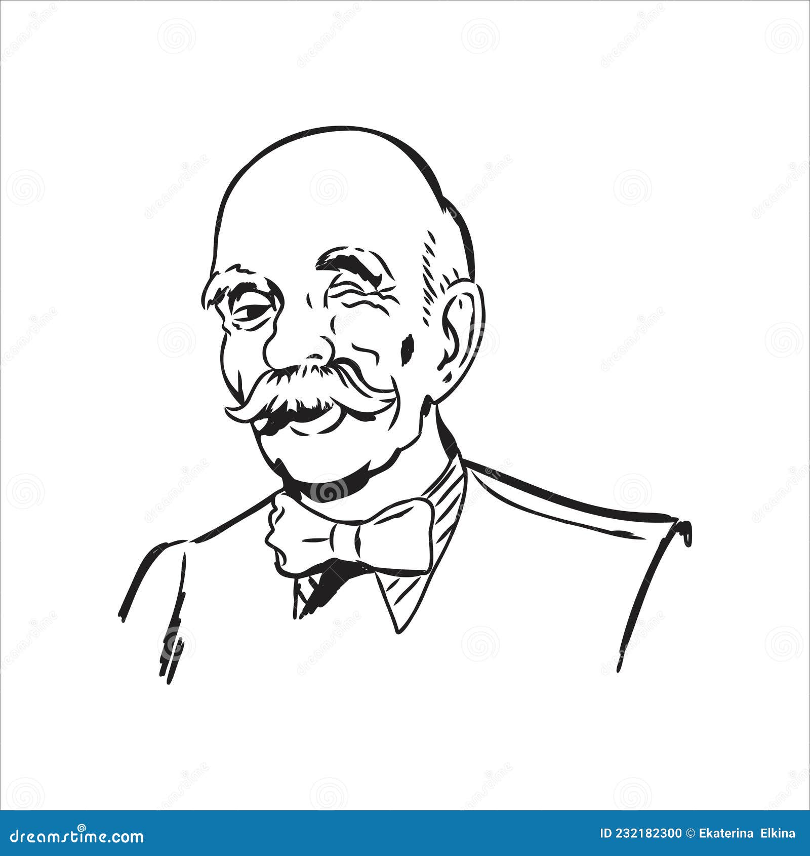Portrait Man Winking at Camera. Easy Editable Layered Vector ...
