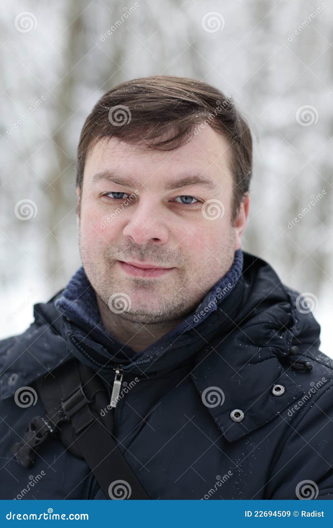 Portrait of man in winter stock image. Image of freezing - 22694509