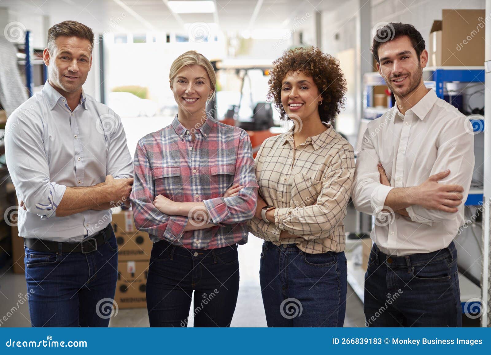 Portrait of Management Team in Logistics Distribution Warehouse Stock ...