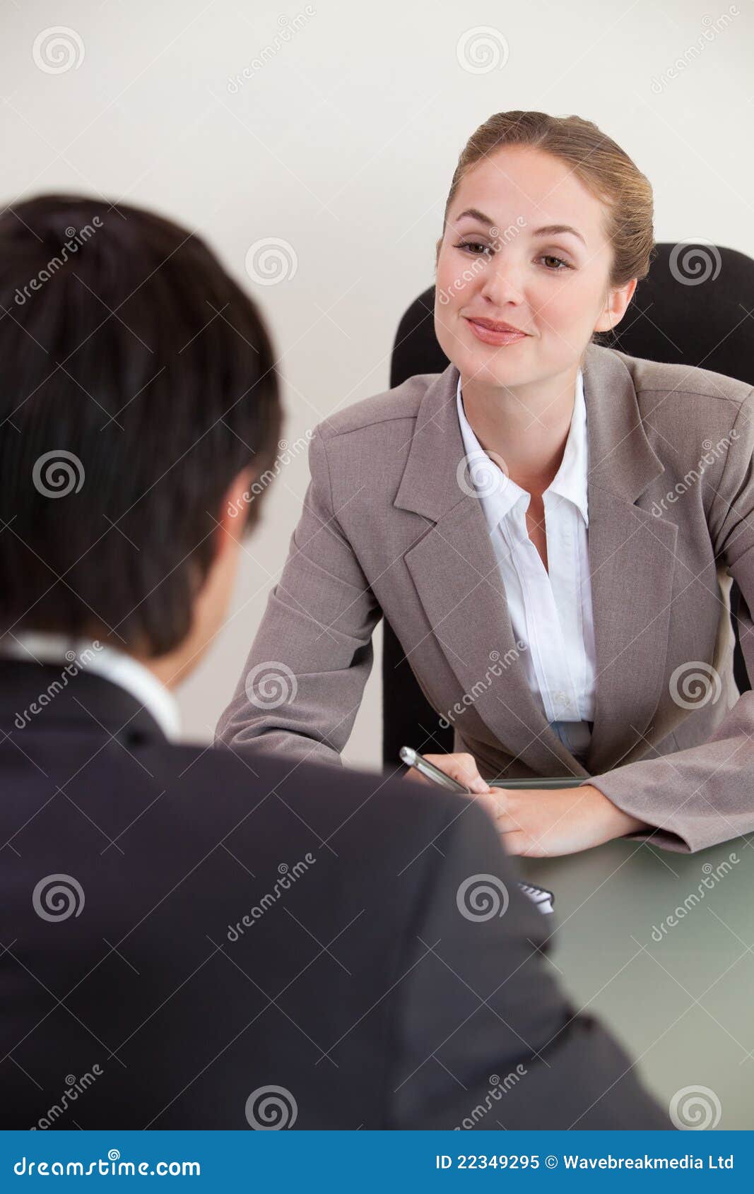 Portrait of a Manager Interviewing a Male Applicant Stock Image - Image ...