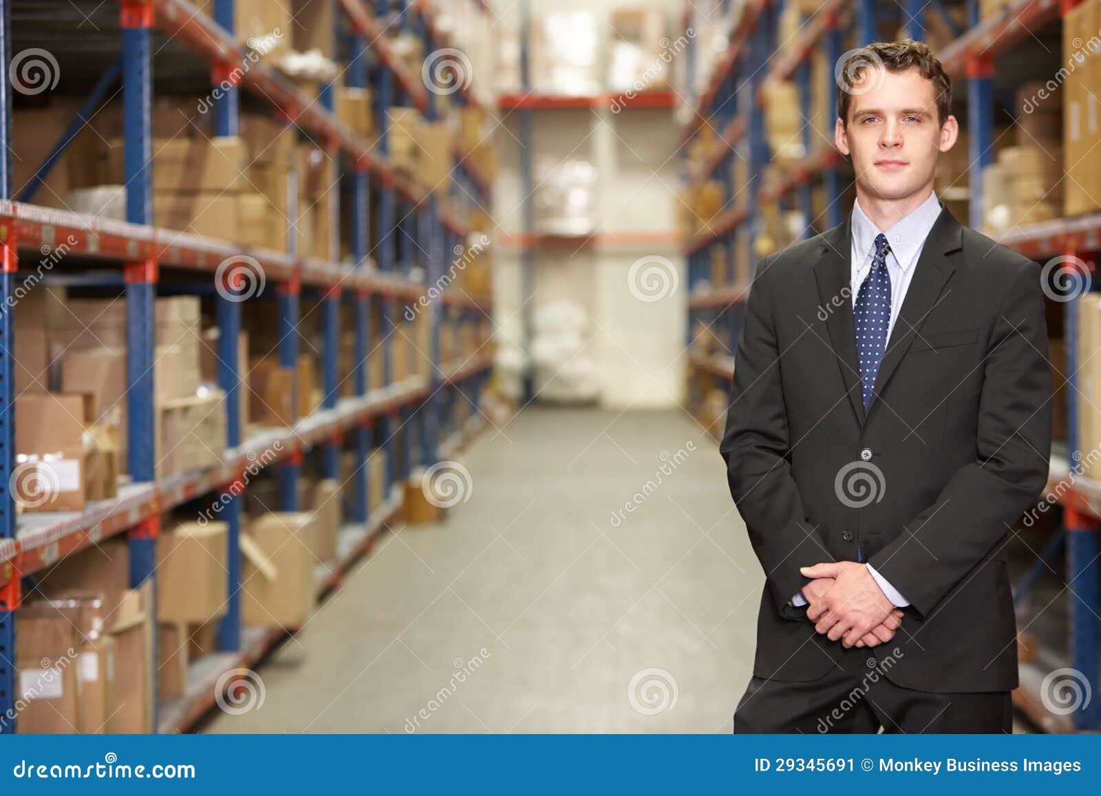 Portrait of Manager in Warehouse Stock Image - Image of dispatch, copy ...