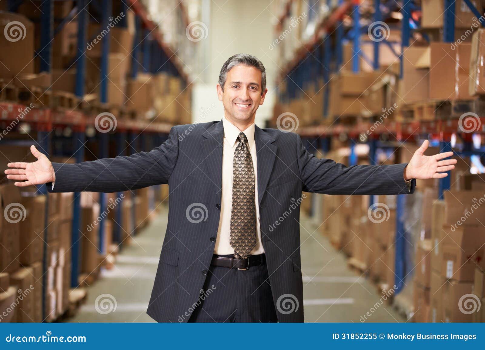 Portrait of Manager in Warehouse Stock Image - Image of camera, person ...