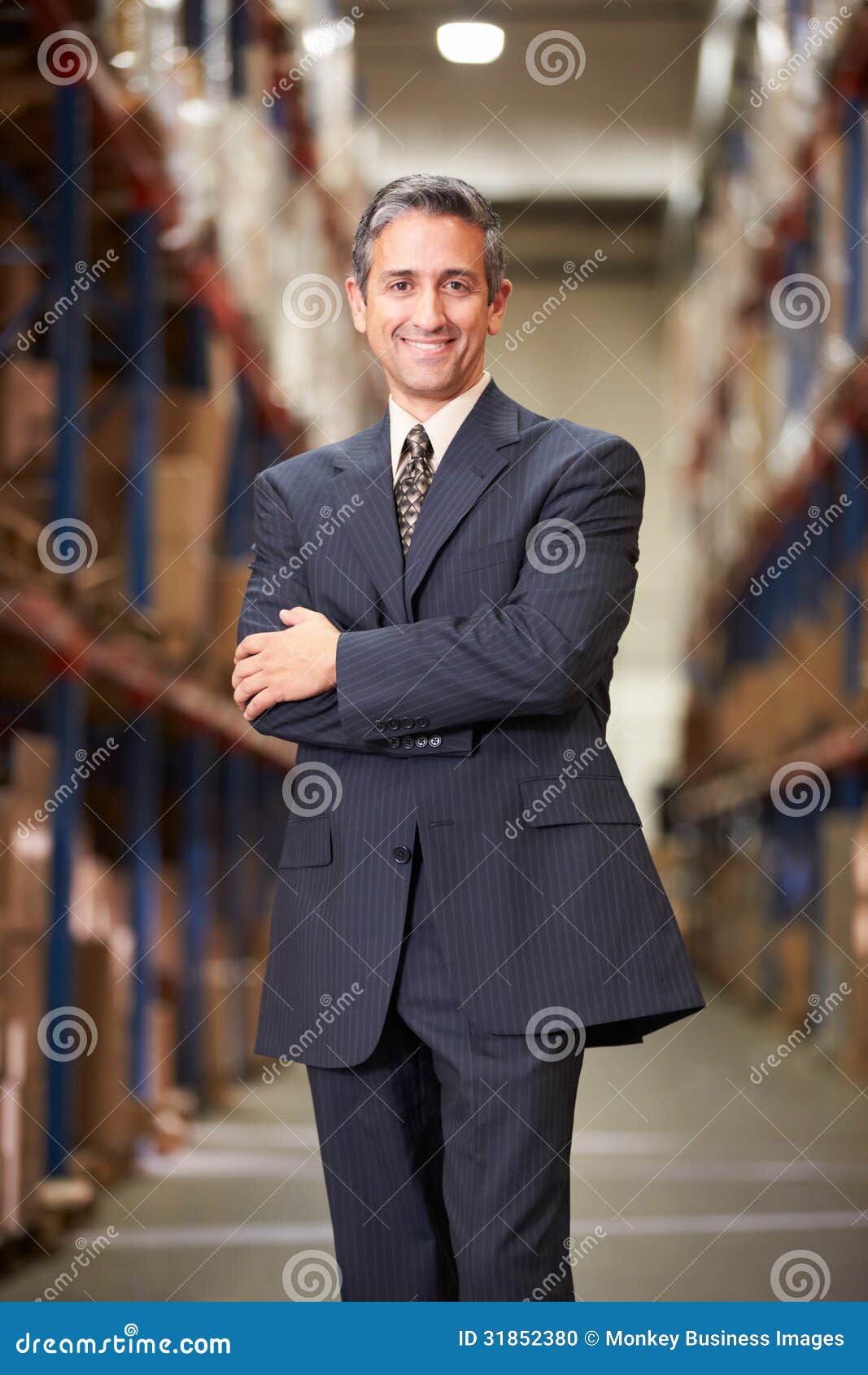 Portrait of Manager in Warehouse Stock Photo - Image of packing ...