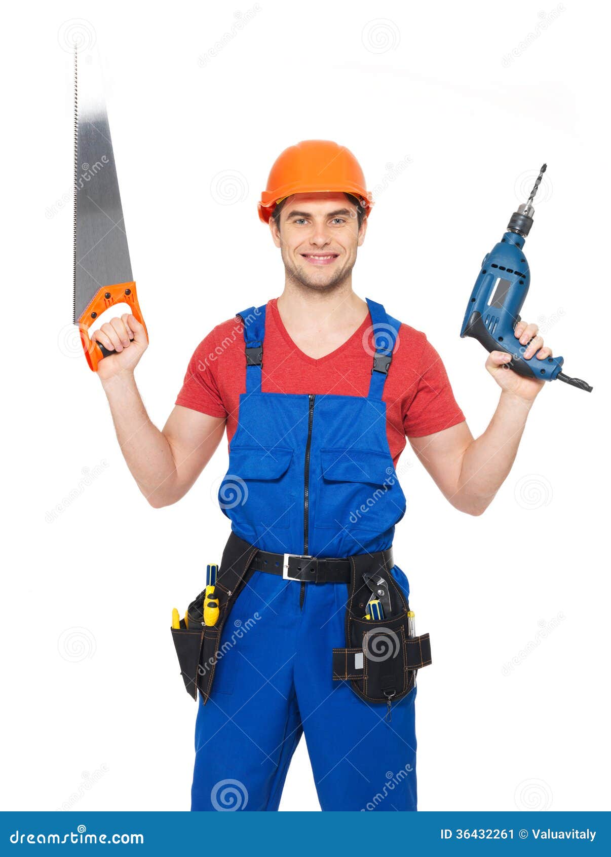 Portrait of Manual Worker with Tools Stock Image - Image of home ...