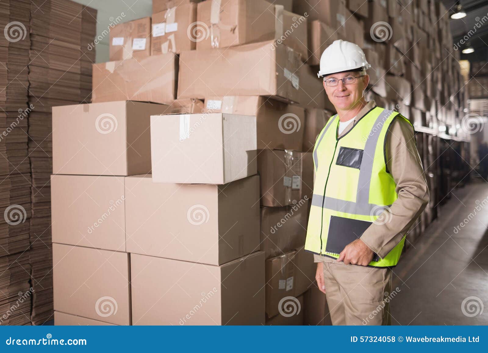 Portrait of Manual Worker in Warehouse Stock Photo - Image of ...
