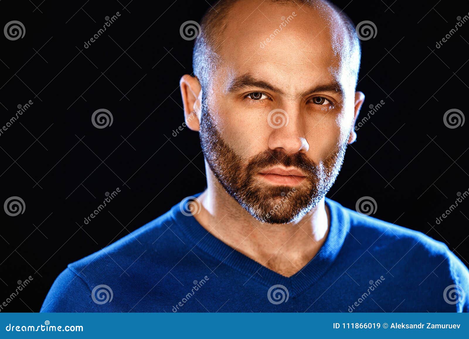 Portrait Of Masculinity Portrait Of Handsome Young Bearded Man Looking