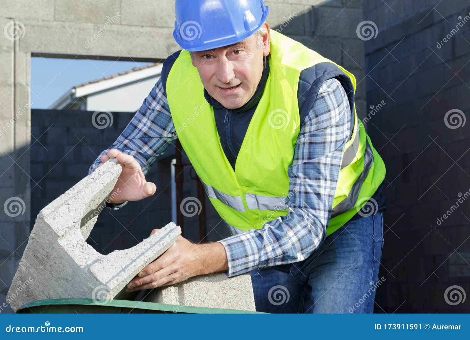 Portrait mature bricklayer stock image. Image of hand - 173911591