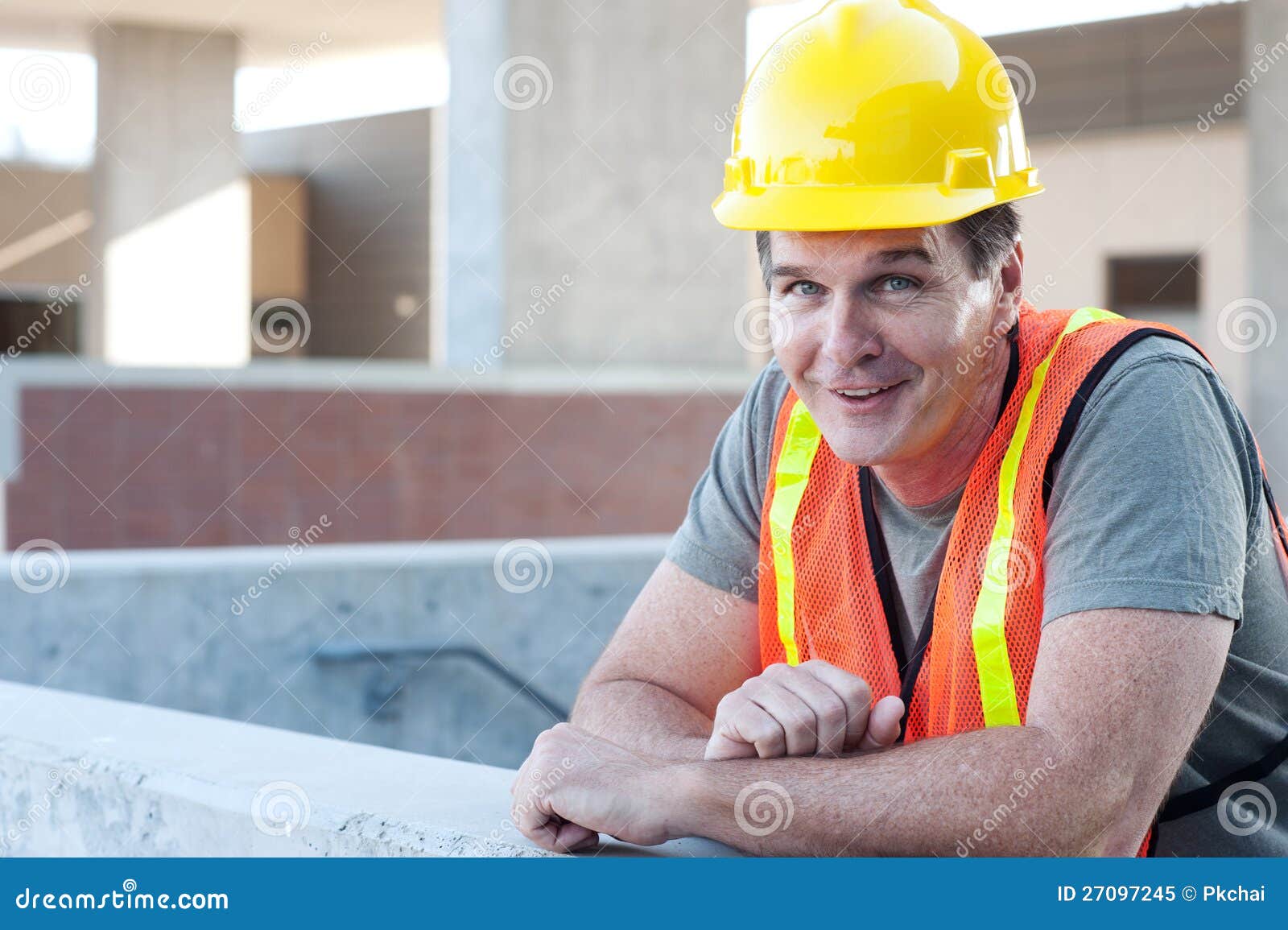 Portrait of a Mature Construction Worker Outside Stock Image - Image of ...