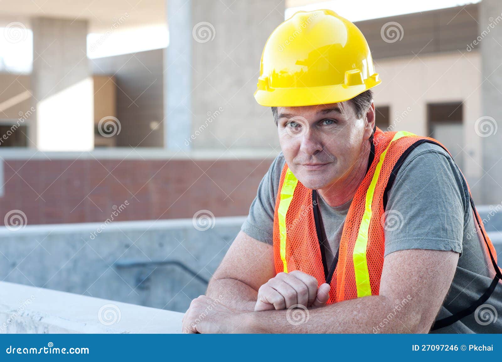 Portrait of a Mature Construction Worker Outside Stock Photo - Image of ...