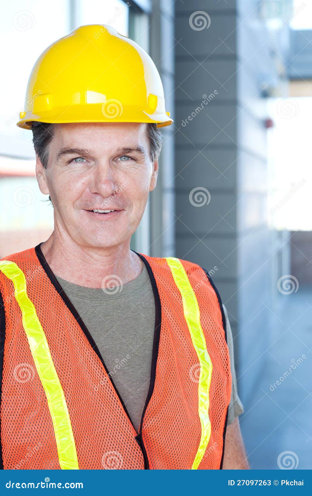 Portrait of a Mature Construction Worker Outside Stock Image - Image of ...