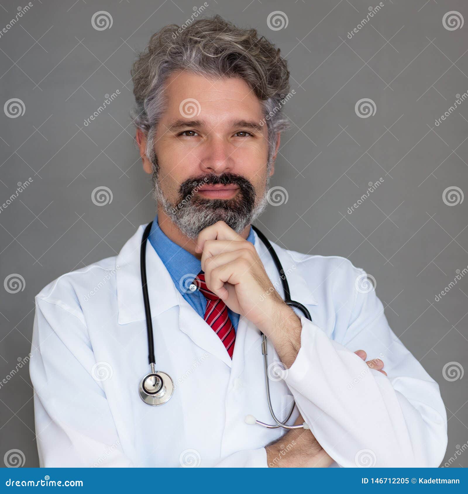 Portrait of Mature Doctor with Beard Stock Image - Image of caucasian ...