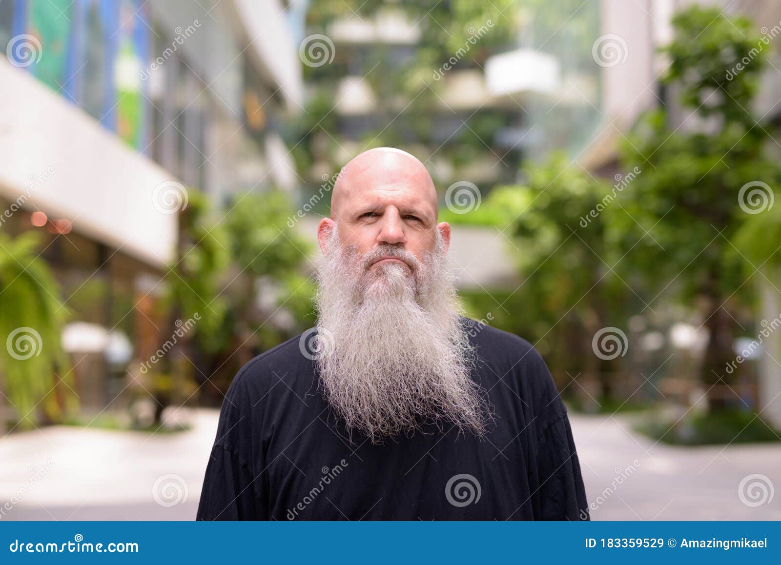 Face of Mature Handsome Bald Bearded Man with Nature in the City Stock ... Face of Mature Handsome Bald Bearded Man with Nature in the City Stock ...
