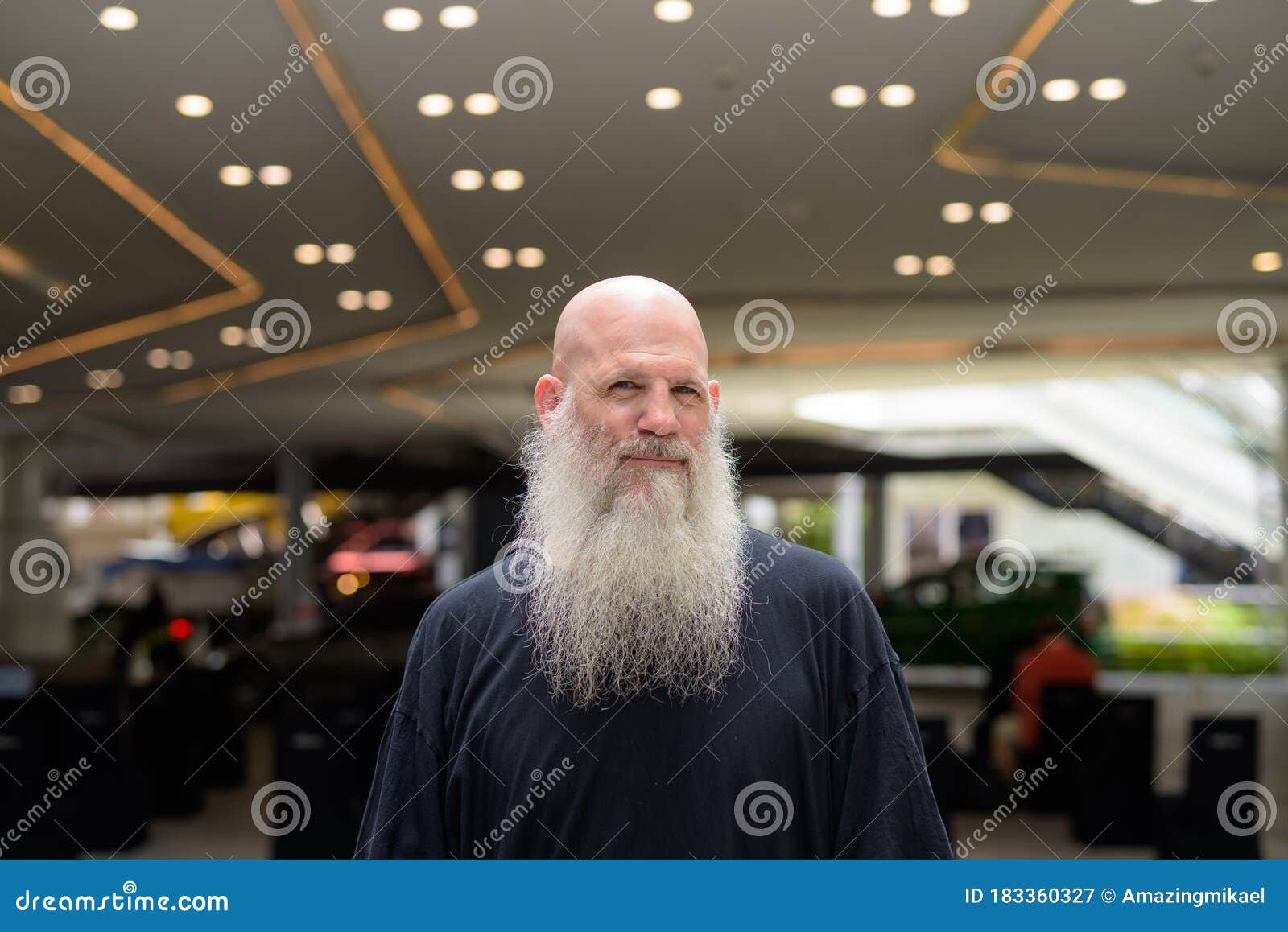 Mature Handsome Bald Bearded Man in the City Outdoors Stock Image ... Mature Handsome Bald Bearded Man in the City Outdoors Stock Image ...