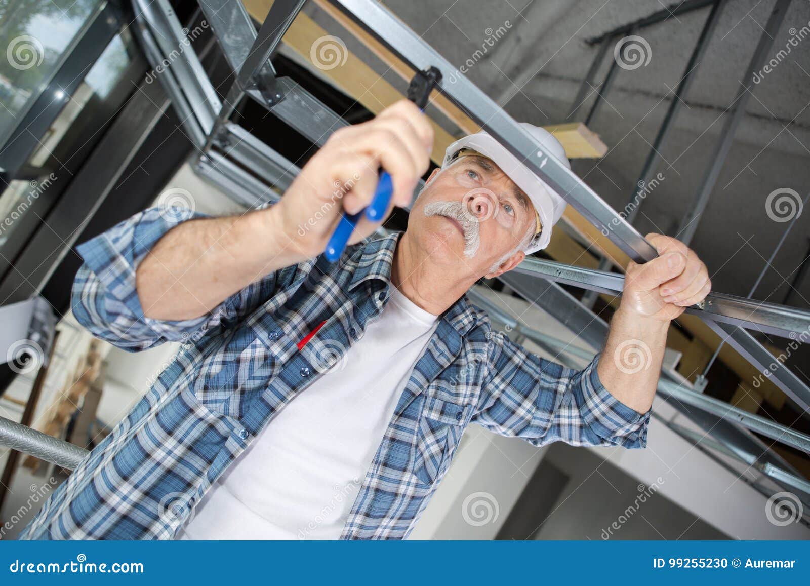 Portrait Mature Handyman at Diy Workshop Stock Photo - Image of ...