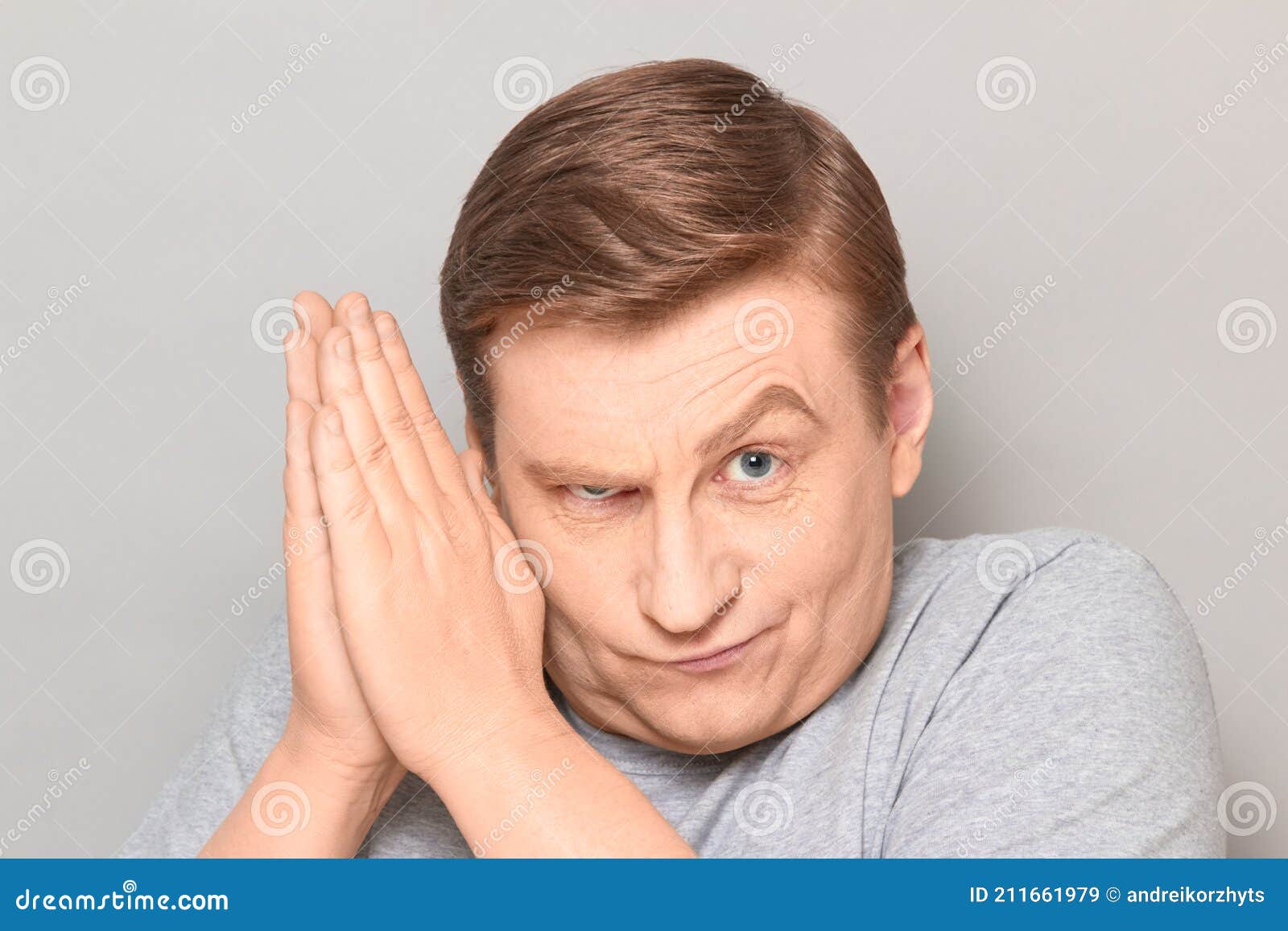 Portrait of Mature Man Conspiring and Scheming Stock Image - Image of ...