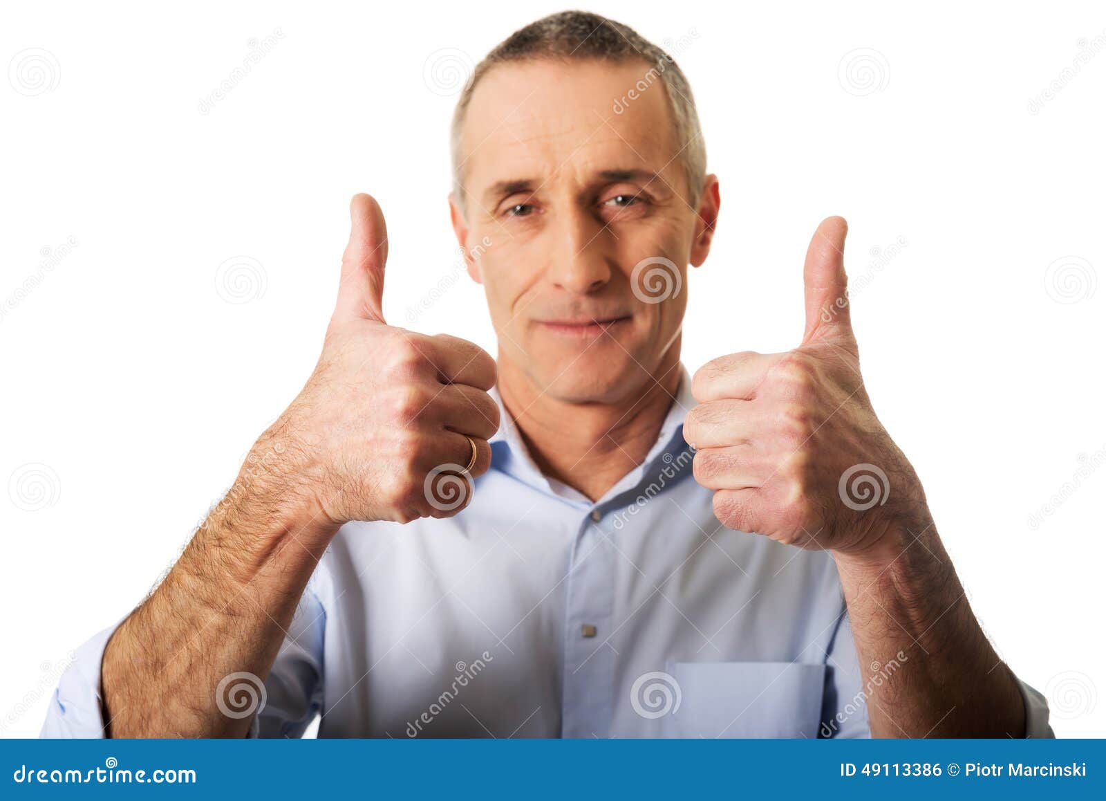 Portrait of Mature Man Gesturing Ok Sign Stock Photo - Image of ...