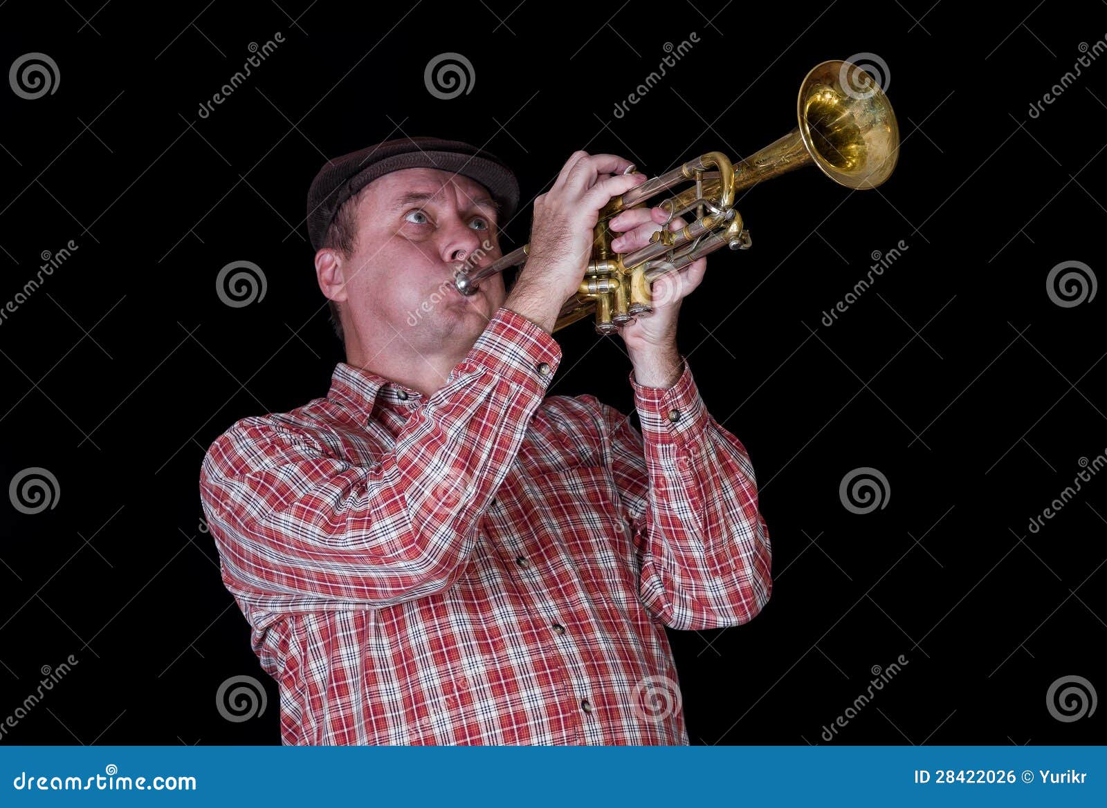 Portrait of Mature Trumpeter Stock Photo - Image of cheek, professional ...