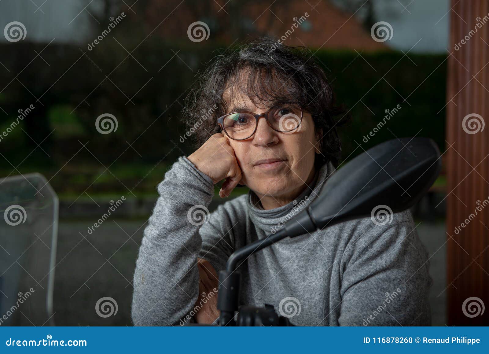 Portrait of a Mature Woman in the Dim Light Stock Photo - Image of ...