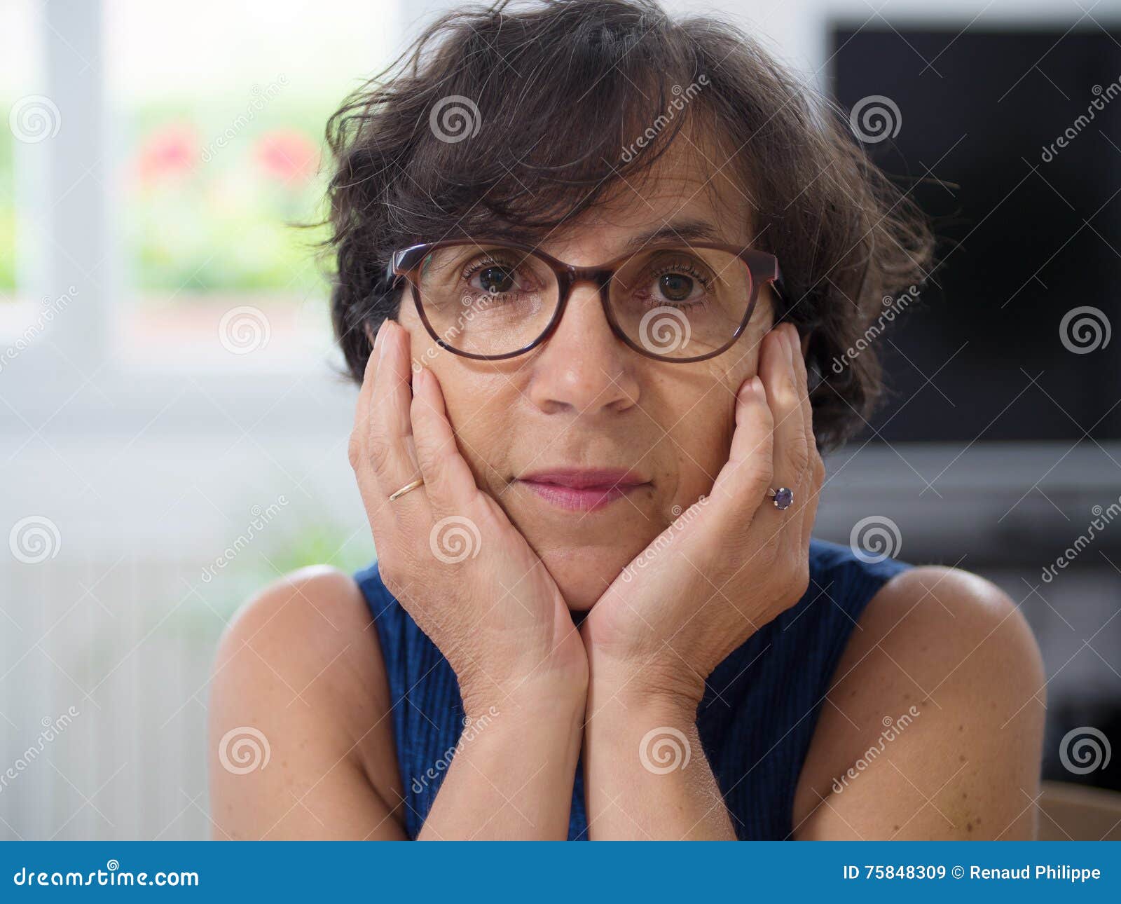 Portrait Of A Mature Woman With Glasses Stock Image Image Of Lady