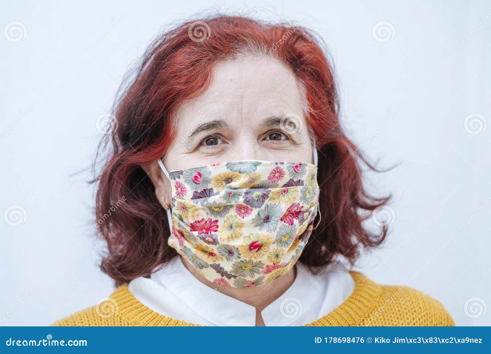 Portrait of Mature Woman with Protective Mask Stock Photo - Image of ...