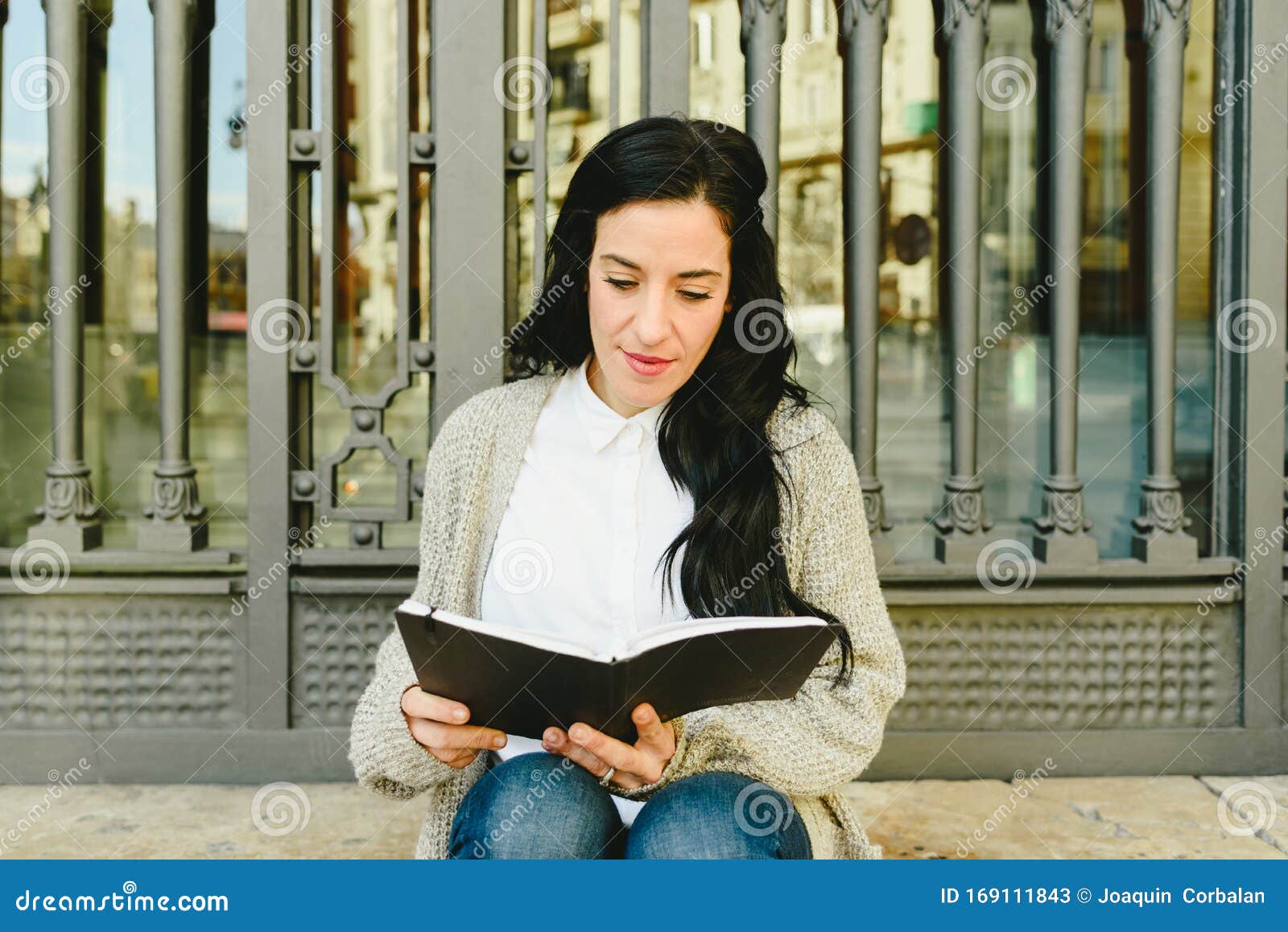 Portrait Mature Woman Taking Notes in Her Notebook, Reading Plans ...