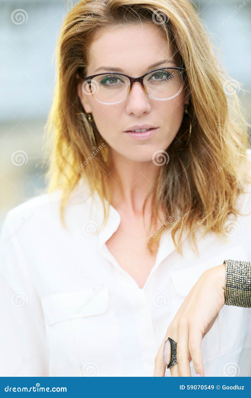 Portrait Of Mature Woman Wearing Eyeglasses Stock Image Image Of