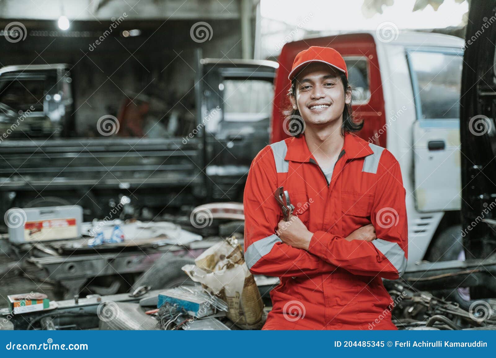 Portrait of Mechanic Carry Tools in His Hand Stock Image - Image of ...