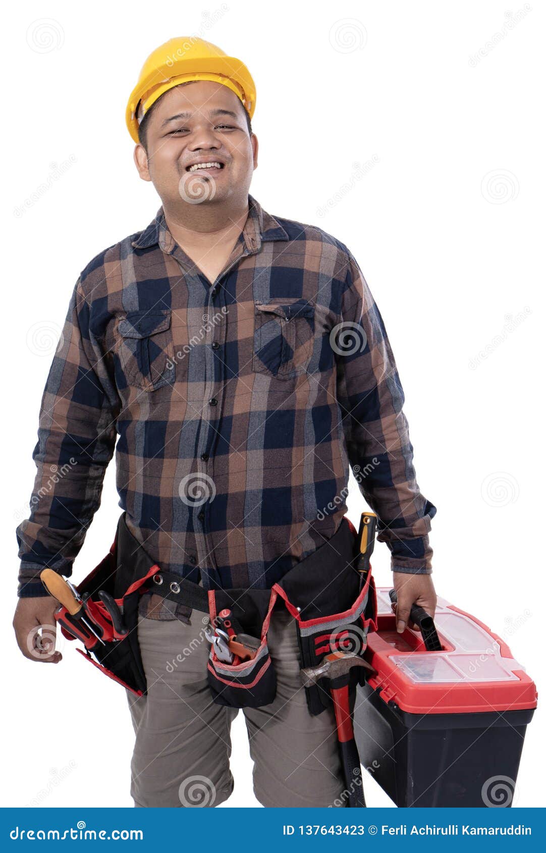 Portrait of a Mechanic Holding a Tool Box Stock Image - Image of ...