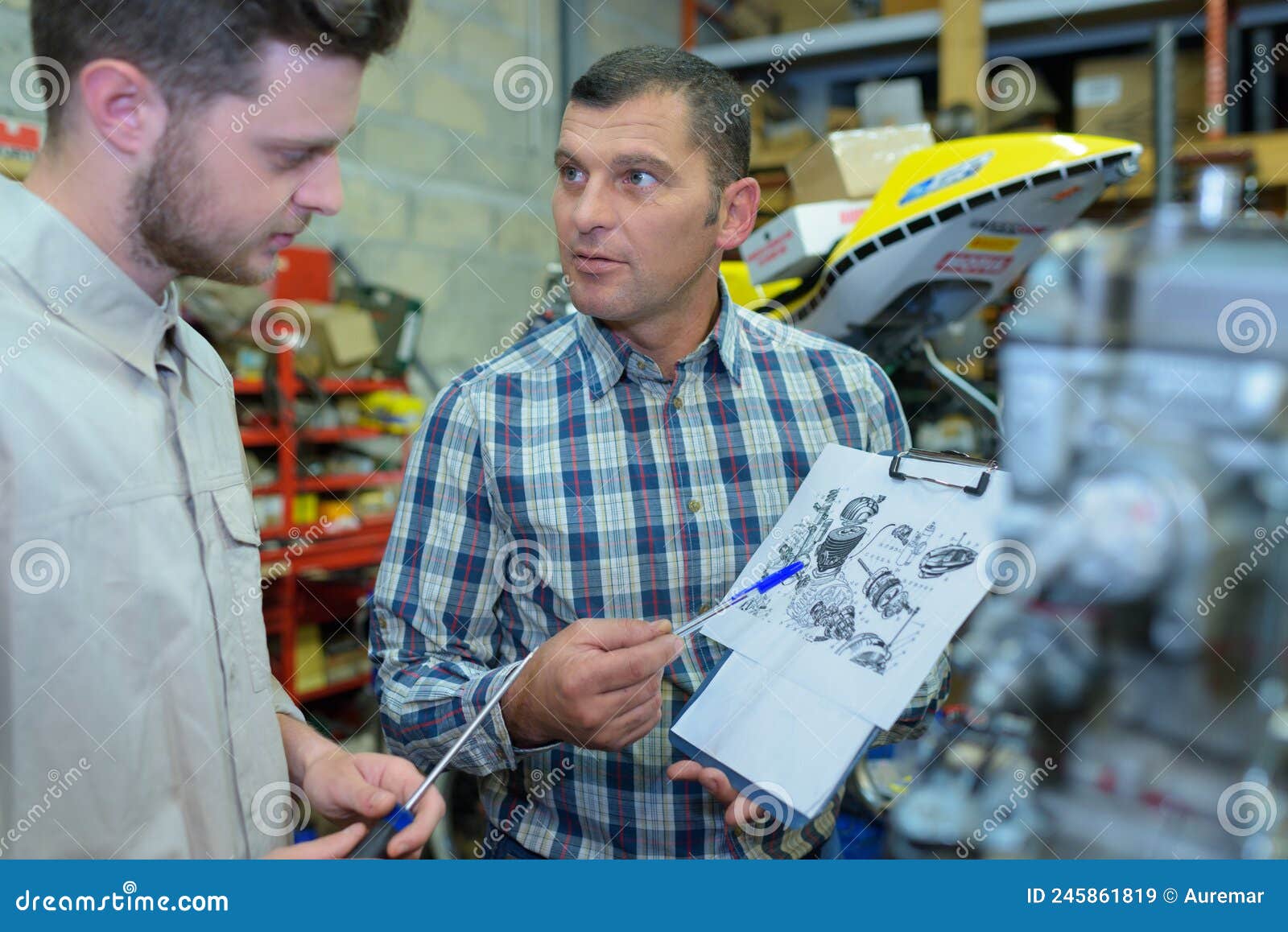 Portrait Mechanical Engineering Checking Drawing Stock Image - Image of ...