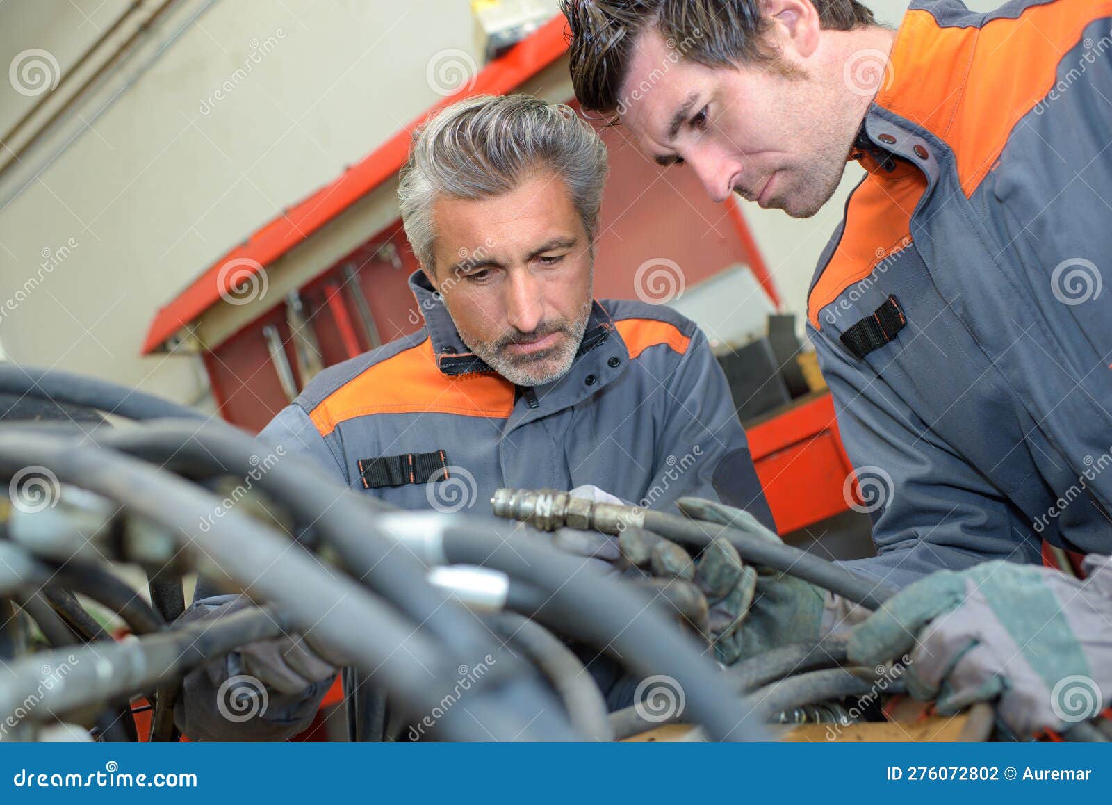 Portrait Mechanics Working Together Stock Photo - Image of mechanic ...