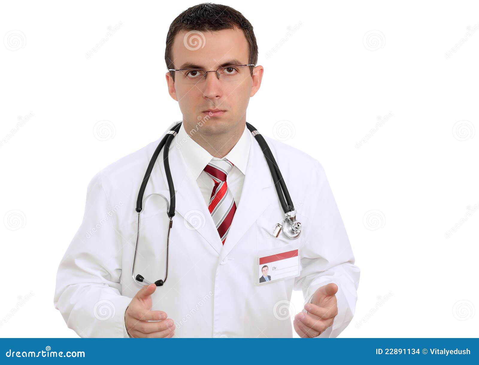 Portrait of medical doctor stock photo. Image of badge - 22891134
