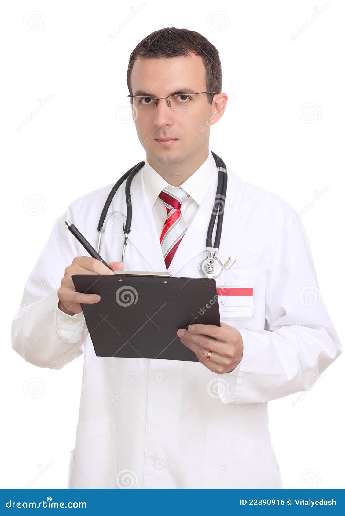 Portrait of Medical Doctor. Write on Paper Pad Stock Photo - Image of ...