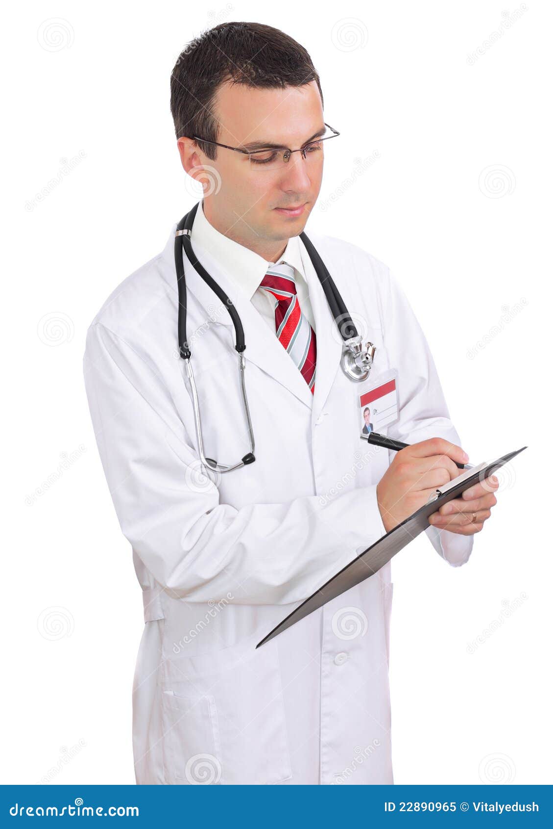 Portrait of Medical Doctor. Write on Paper Pad Stock Image - Image of ...