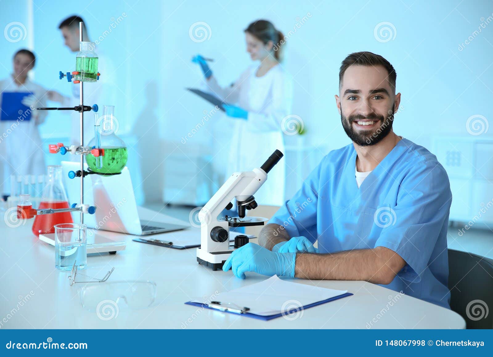Portrait of Medical Student Working in Scientific Laboratory Stock ...