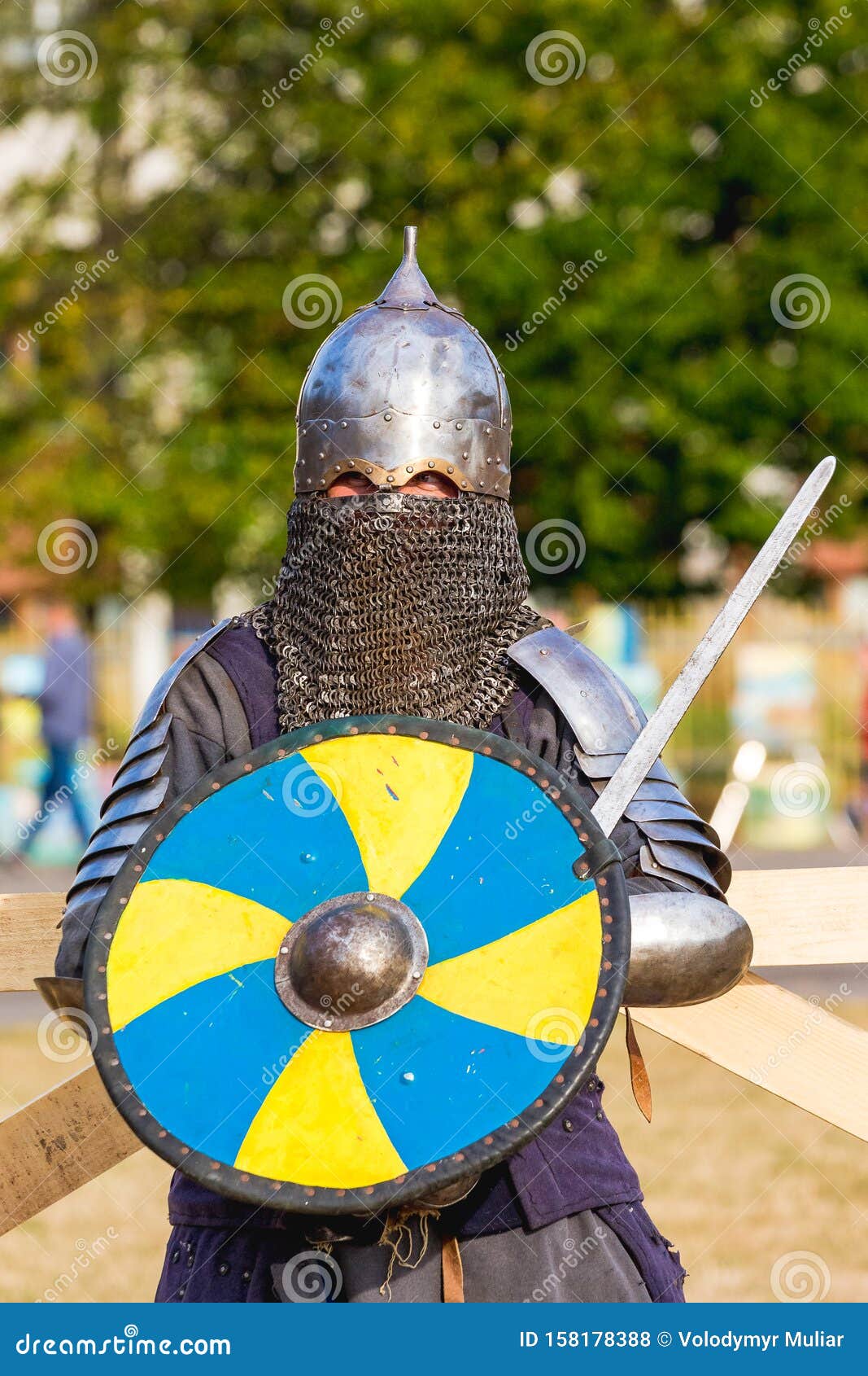 Portrait of a Medieval Knight with a Weapon during a Duel_ Stock Photo ...