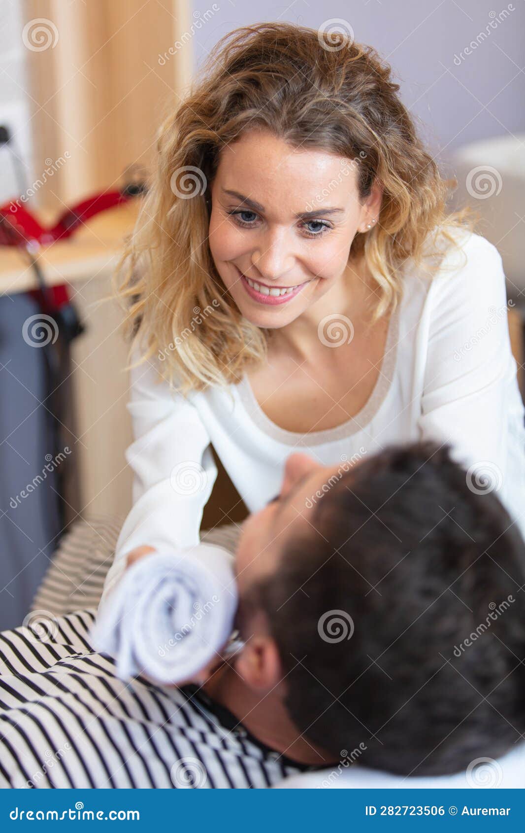 Portrait man in beauty spa stock photo. Image of brush - 282723506