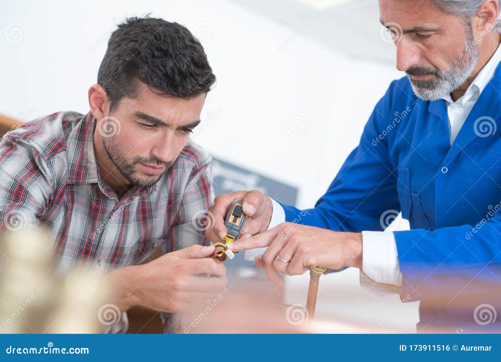 Portrait Men Fixing Something Stock Photo - Image of piece, laboratory ...
