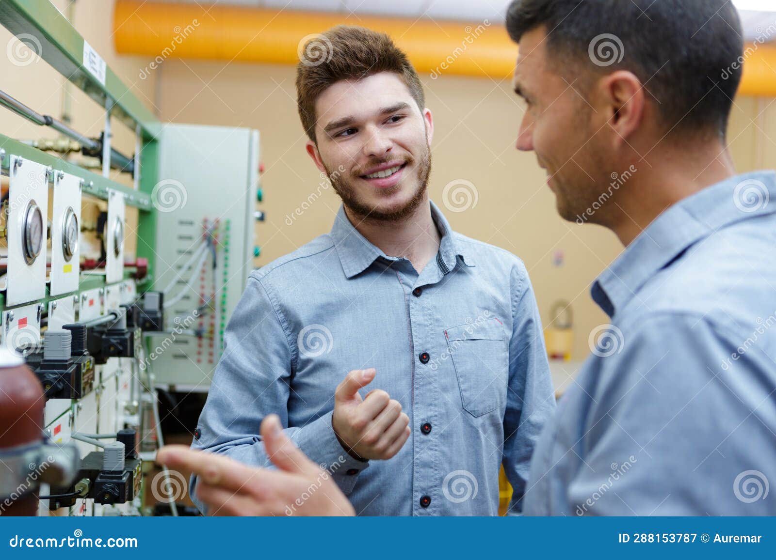Portrait men with machines stock image. Image of machinist - 288153787