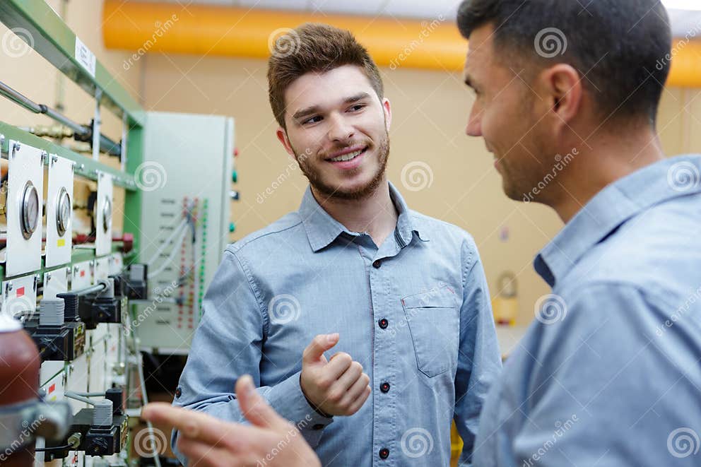 Portrait men with machines stock image. Image of machinist - 288153787
